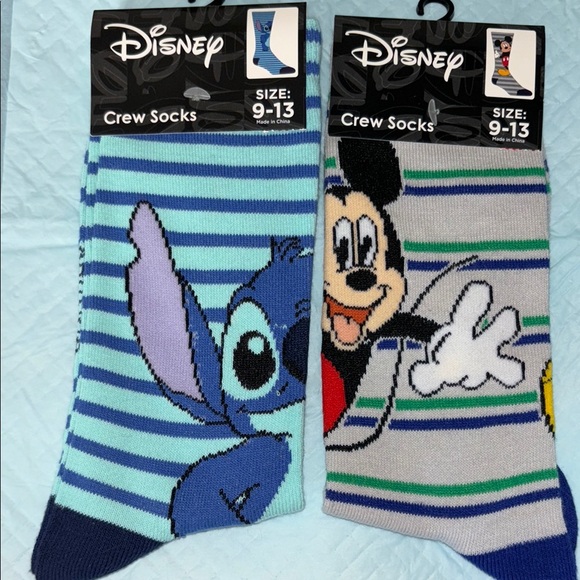 Disney | Underwear & Socks | Disney Crew Socks For Men Blue And Gray ...